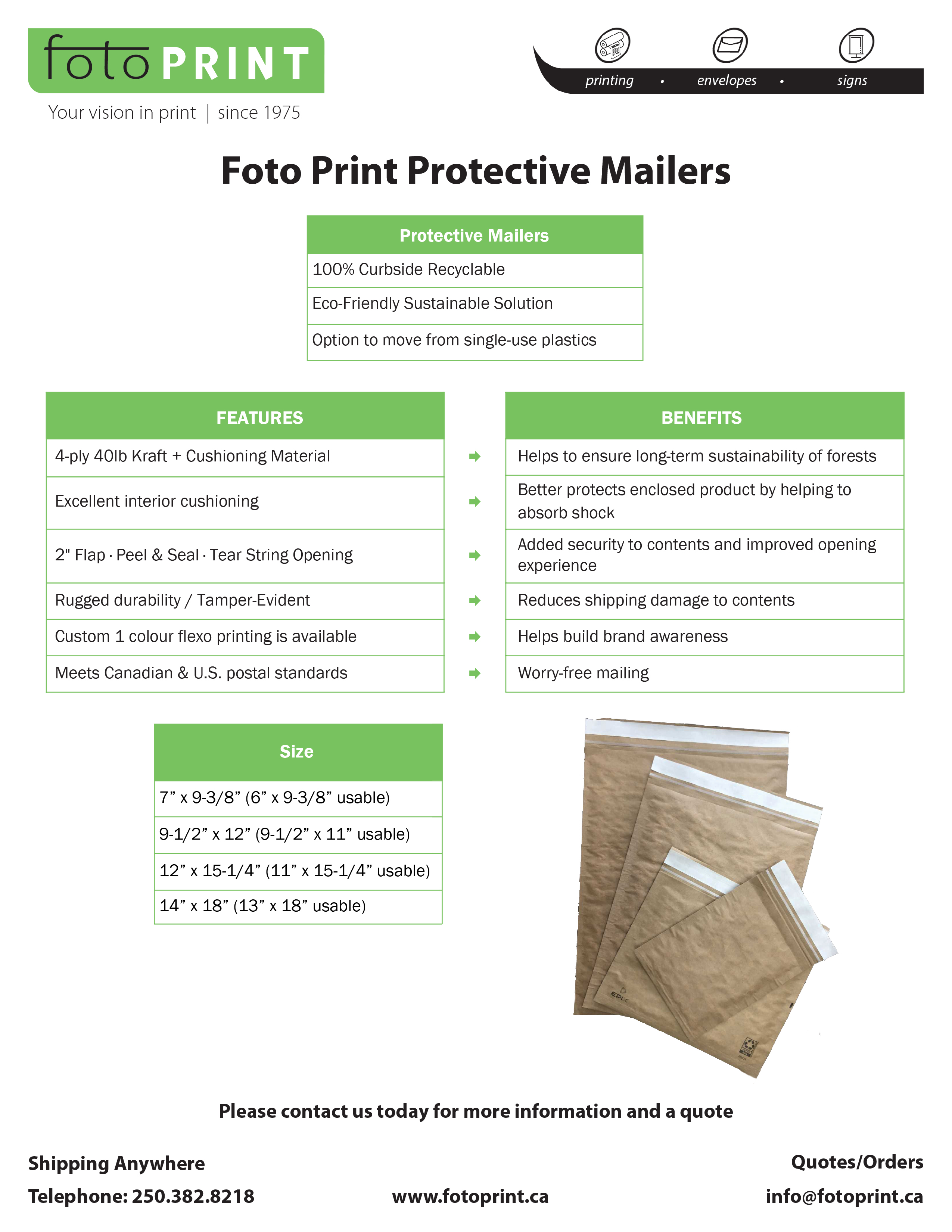 Protective Mailers - FOTO PRINT - Your Vision in Print