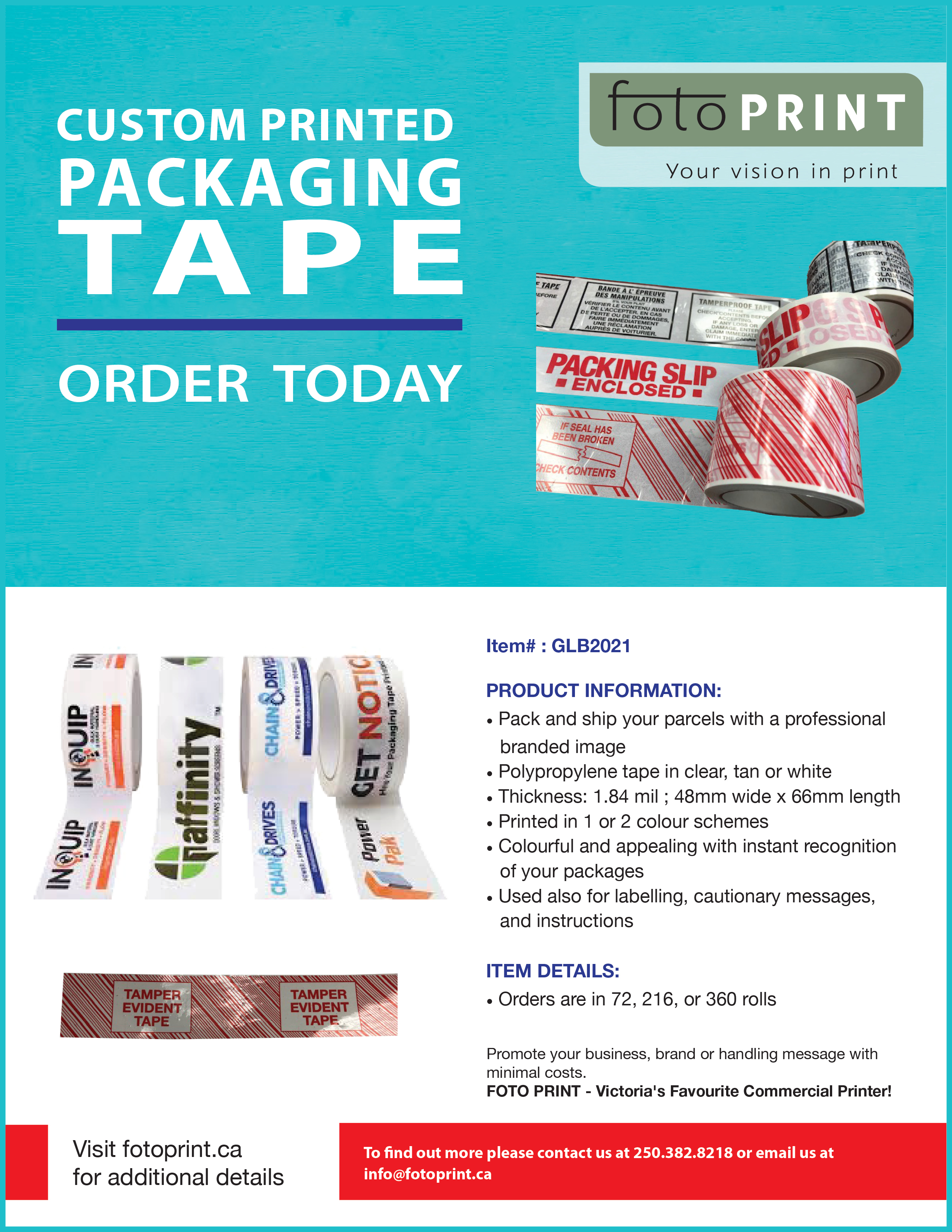 Custom Printed Packing Tape - FOTO PRINT - Your Vision in Print