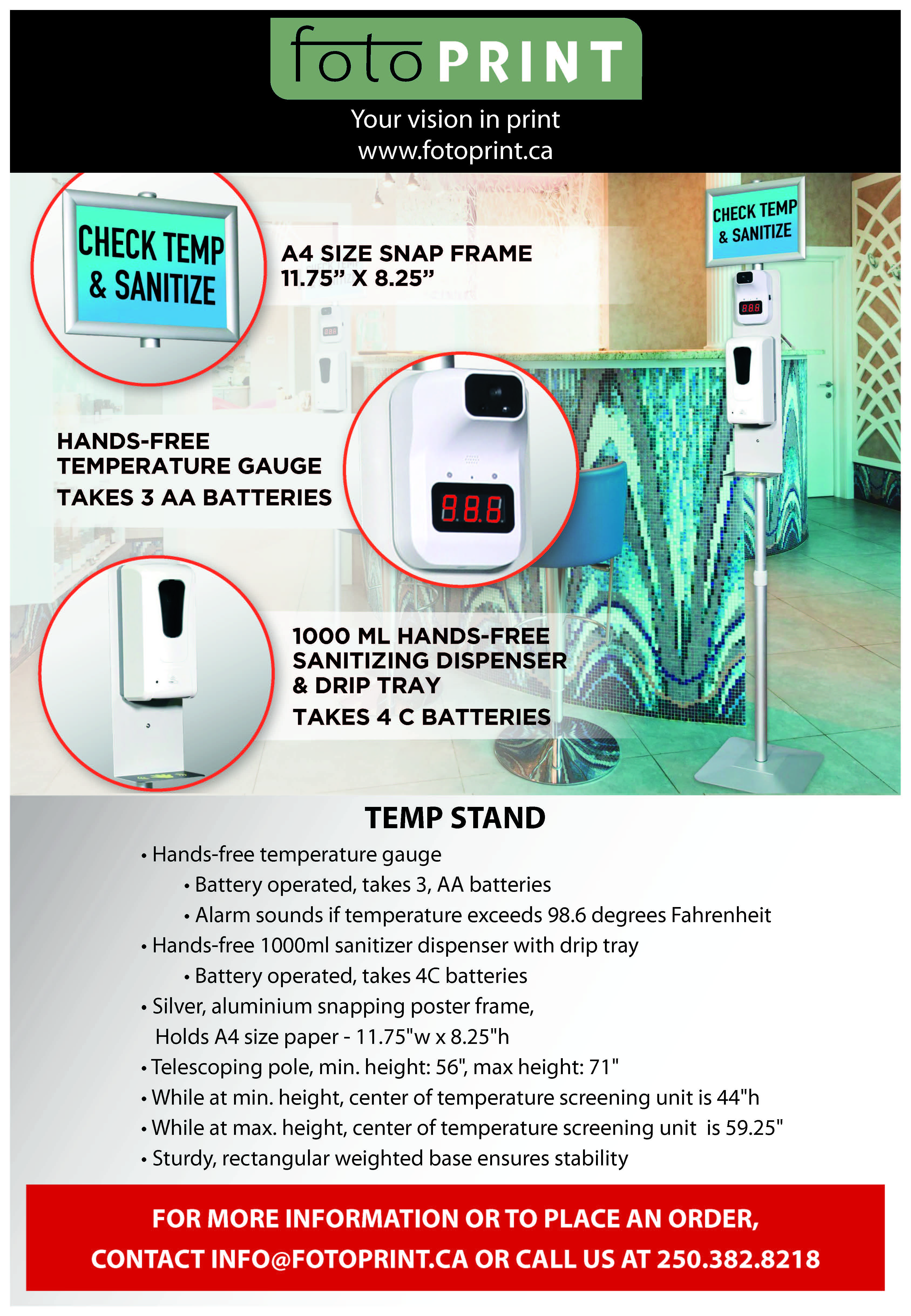 Temperature & Sanitizer Stand - FOTO PRINT - Your Vision in Print